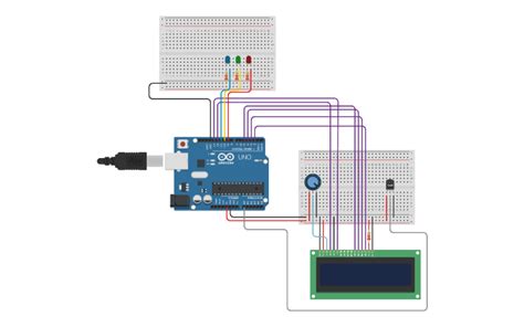 Circuit Design Termistor Lcd Y Leds Tinkercad