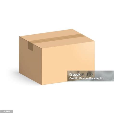 흰색 배경에 격리 된 골판지 상자 모형 배달을 위한 레이아웃 상자입니다 0명에 대한 스톡 벡터 아트 및 기타 이미지 0명 3차원 형태 갈색 Istock