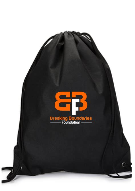 Black Jawstring Bag Breaking Boundaries Foundation