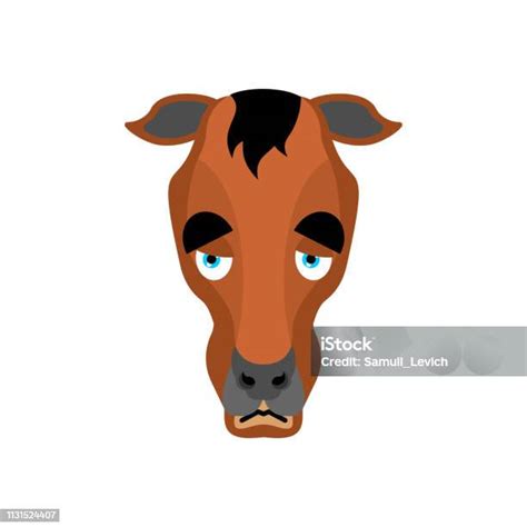 말 슬픈 이모티콘 군마 슬픈 감정 벡터 일러스트 귀여운에 대한 스톡 벡터 아트 및 기타 이미지 귀여운 농장 눈 신체 부분 Istock