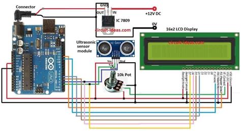 Distance Measurement Circuit Using Ultrasonic Sensor And Arduino