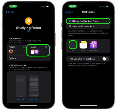 ios 16 how to silence notifications from specific apps when in a focus
