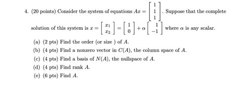 Solved 4 20 Points Consider The System Of Equations
