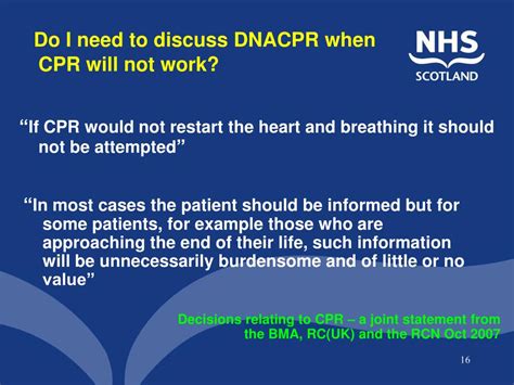 Ppt Do Not Attempt Cardiopulmonary Resuscitation Dnacpr Nhs Scotland Policy Powerpoint