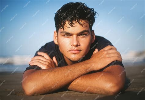 Premium Photo Portrait Of A Handsome Guy On The Beach