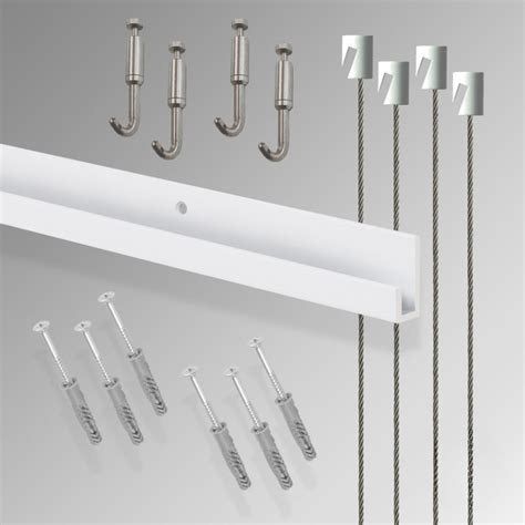 Art Gallery Hanging System 3m J Rail 150kg Wall Track Kit Picture