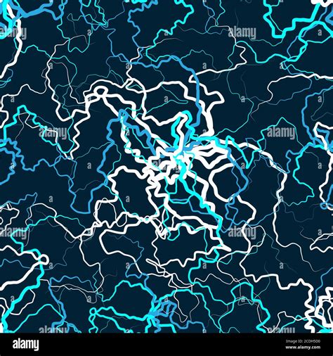 Electric Lightning Seamless Pattern On Blue Psychedelic Abstract Texture Stock Vector Image