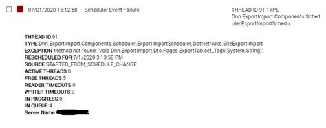 Scheduler Event Failure Issue 3885 Dnnsoftware Dnn Platform GitHub
