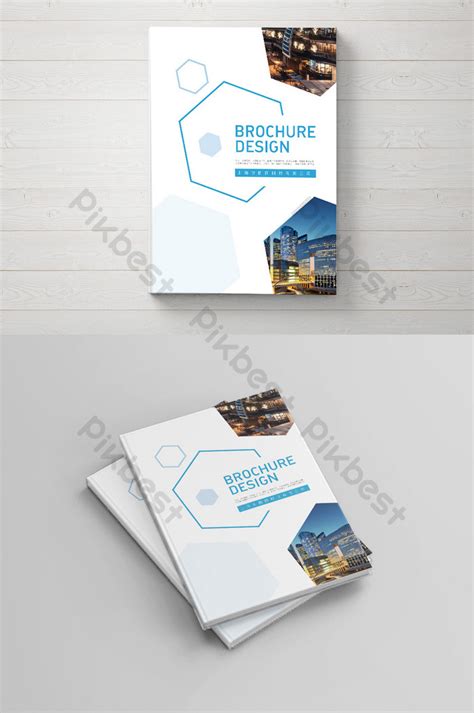 블루 기하학적 기업 브로셔 표지 디자인 Ai 무료 다운로드 Pikbest