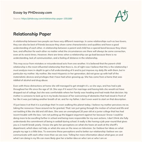 Relationship Paper