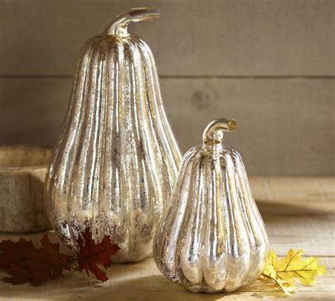 Champagne Mercury Glass Pumpkins Pottery Barn