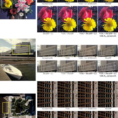 Visual Comparison Between Sr Images Generated Using Different Loss