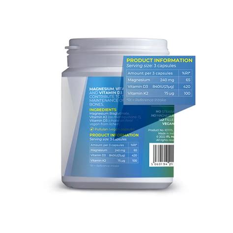 Itl Health Prizmag Pure Magnesium Bisglycinate Vitamins K2 And D3 90