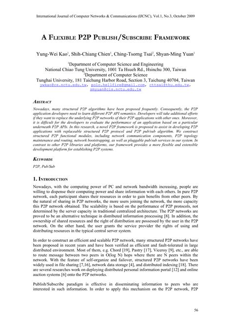 pdf a flexible p2p publish subscribe framework