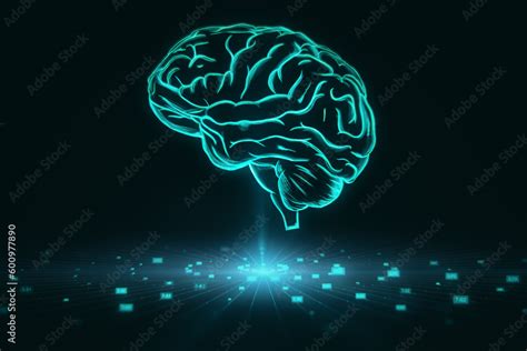 Neural Network Artificial Intelligence And Brainstorming Idea Concept With Digital Human Brain