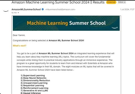 Yamini Sisodia On Linkedin Amazonmlsummerschool Machinelearning