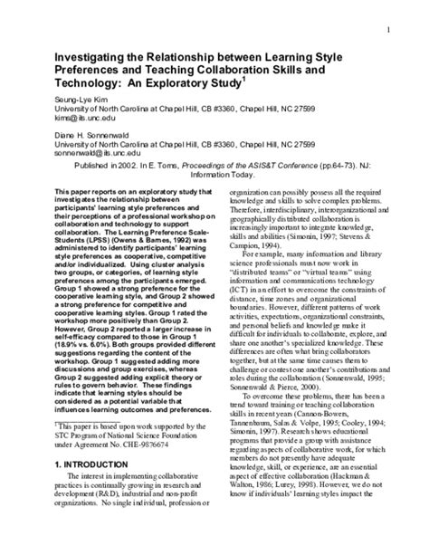 Pdf Investigating The Relationship Between Learning Style Preferences