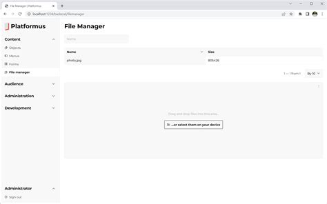 File Manager — Platformus Cms 400 Documentation