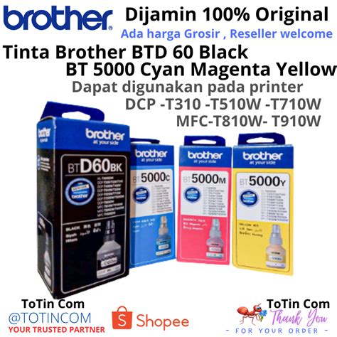 Jual Tinta BROTHER BTD Black Tinta Botol BT D Untuk Printer DCP T DCP T W WDCP T W
