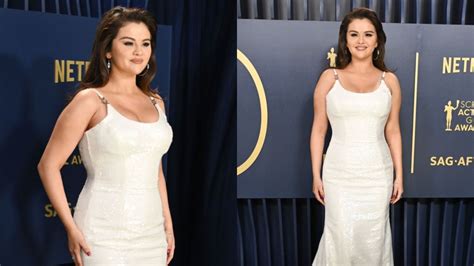 Selena Gomez Shines In White Versace Dress At Sag Awards 2024