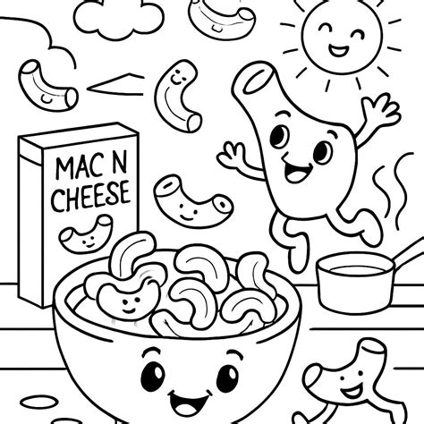 Mac And Cheese Coloring Page Printable [2025]