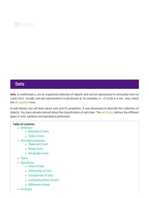 sets types symbols and examples pdf set mathematics mathematical