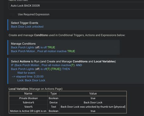 Rule Door Lock Not Performing Task 📐 Rule Machine® Hubitat