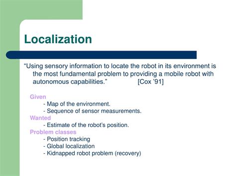 Ppt Slam Robotic Simultaneous Location And Mapping Powerpoint Presentation Id6829766