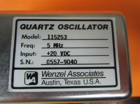 Wenzel Low Phase Noise 5 Mhz Quartz Oscillator Frequency