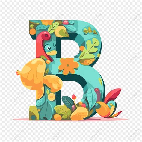 새와 꽃 클립 아트와 만화 알파벳 문자 B 벡터상표문자 T Png 일러스트 무료 다운로드 Lovepik