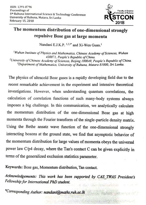 Pdf The Momentum Distribution For Strongly Repulsive One Dimensional Bose Gas