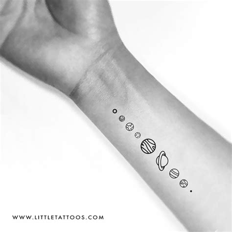 Solar System Outline Tattoos Temporary Tattoos Show Off Your Style