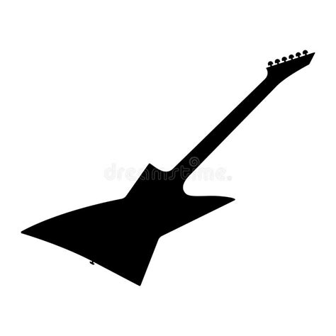 Electric Bass Guitar Icon Silhouette Of Guitar Music Instrument Icon Stock Vector