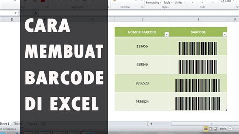 Cara Membuat Barcode Di Excel Youtube Cara Membuat Barcode Di Excel Youtube