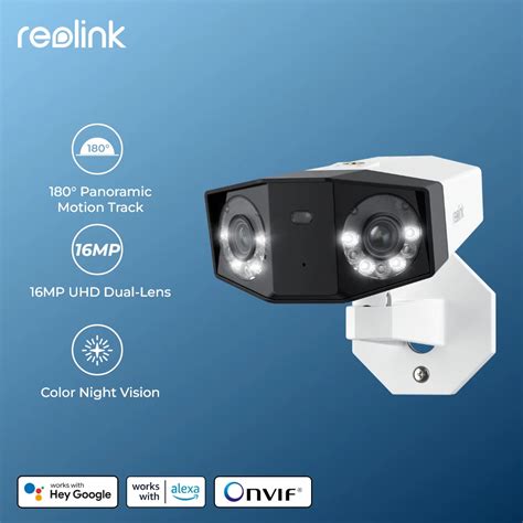 Reolink 4k Uhd Dual Lens Security Camera 16mp Duo 3 Series Poe Ip Camera 180 Panoramic