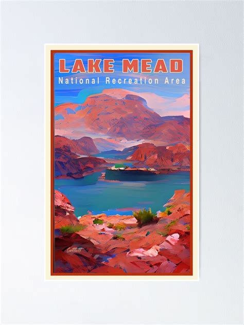 Arizona Travel Nevada Lake Mead Poster For Sale By Cattlettart Redbubble