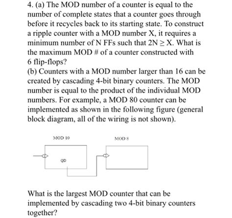 Solved 4 A The Mod Number Of A Counter Is Equal To The