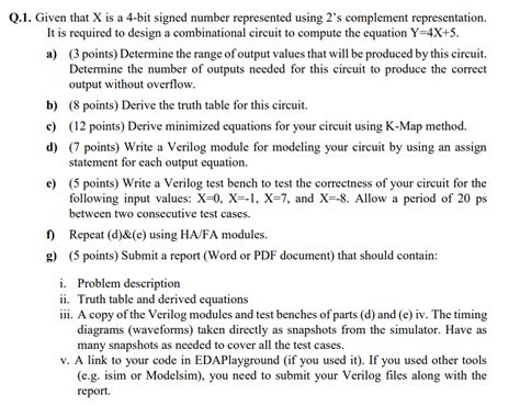 Solved Q1 Given That X Is A 4 Bit Signed Number