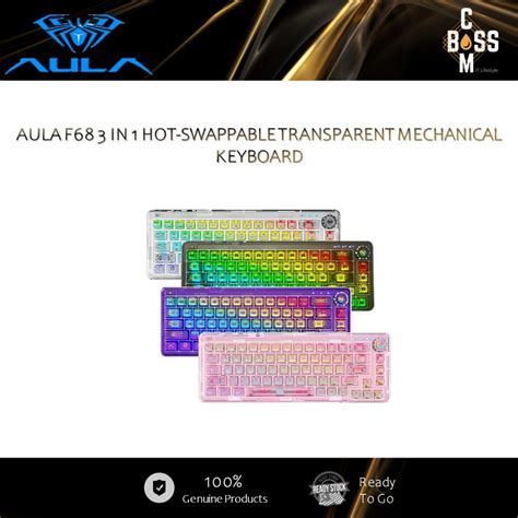 AULA F IN HOT SWAPPABLE TRANSPARENT MECHANICAL KEYBOARD Shopee