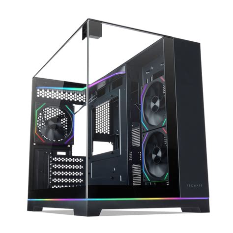 Tecware Vx Prism M Tg Matx Case W 3 X Argb Fans Black And White