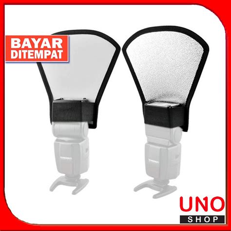 Jual 2in1 Universal External Flash Reflector And Diffuser Silverwhite