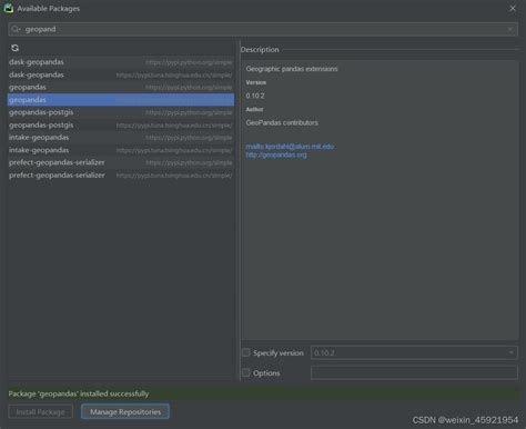 Python Pip Pychram 安装geopandas包python Osgeo Csdn博客