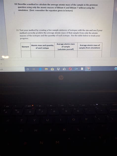 Describe A Method To Calculate The Average Atomic Chegg