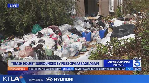 Infamous ‘trash House Once Again Surrounded By Garbage In La Newsbreak