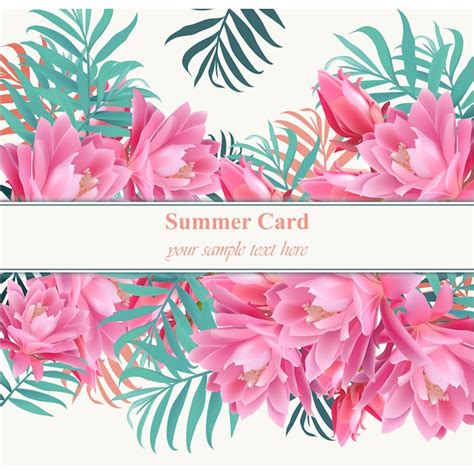 여름 카드 디자인 프리미엄 벡터