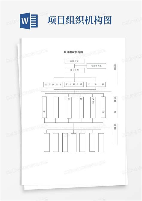 项目组织机构图word模板下载 编号lwanwvya 熊猫办公