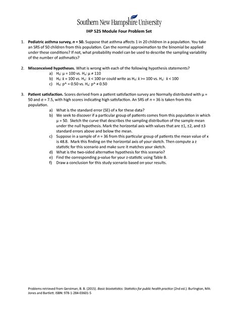 Ihp 525 Module Four Problem Set Suppose That Asthma Affects 1 In 20