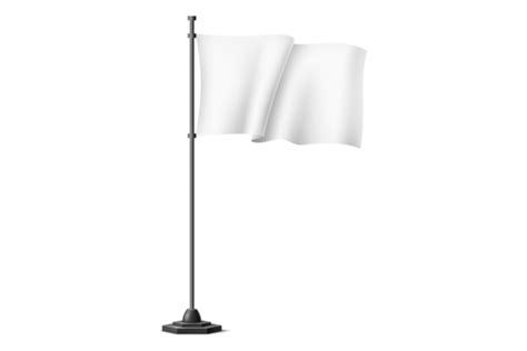Realistic Blank Flag White Waving Cloth Graphic By Vectorbum
