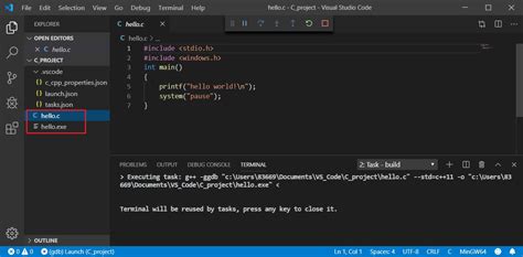 C C Vs Code Can Build Exe But Can T Open It Automatically After Press F Issue