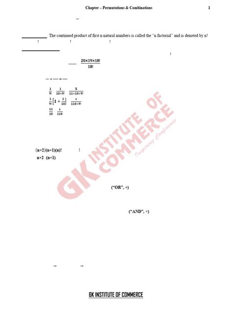 Permutations And Combinations Revision File Pdf Combinatorics